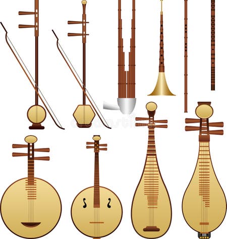 Chinese music instruments stock vector. Illustration of isolated - 19476721