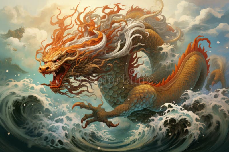 Chinese Mythical Dragon. Generate Ai Stock Illustration - Illustration ...