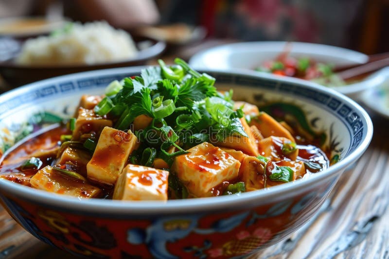 Chinese National Dish Ma Po Tofu Stock Photo - Image of serving, meal ...