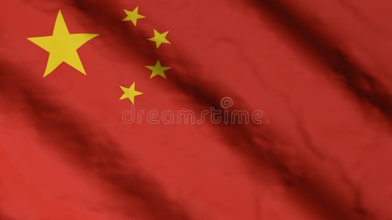 Chinese National Flag. State Flag of China Illustration. 3D Render ...