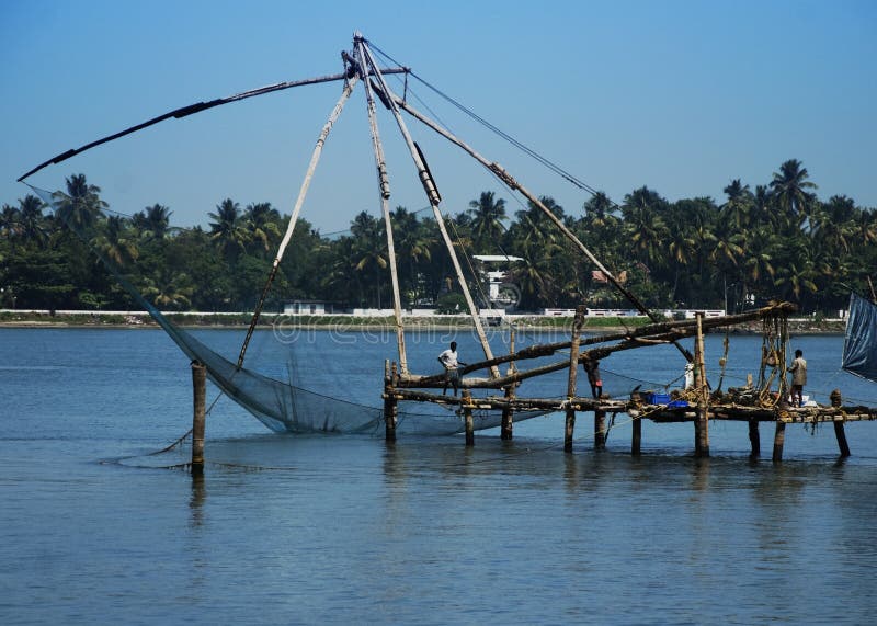 Chinese Net stock image. Image of fish, cloudy, kerala - 8203551