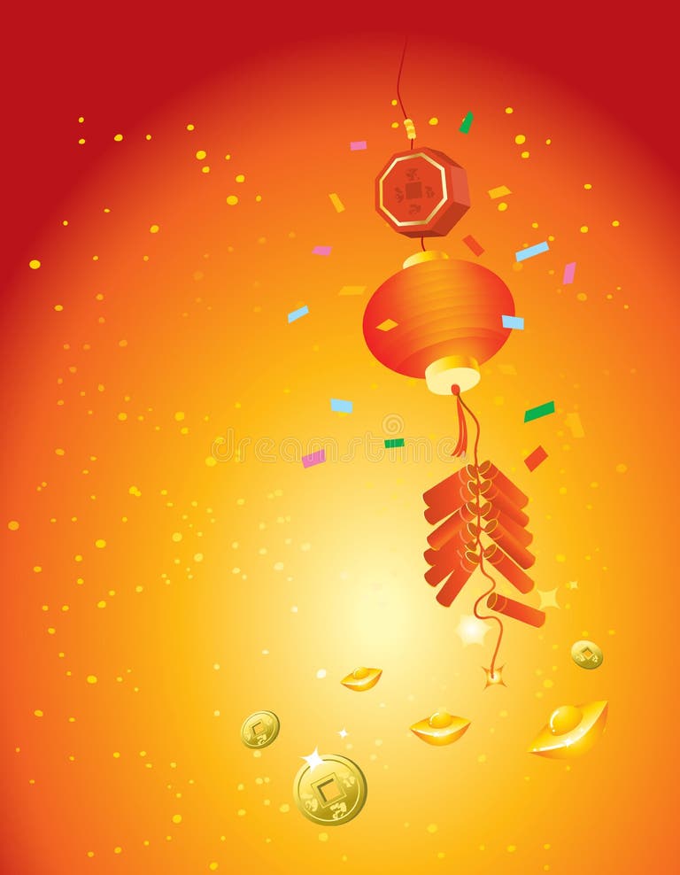 Chinese New Year Fireworks Celebration Stock Illustrations – 7,478 ...