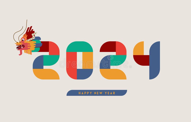 2024 Chinese New Year Background with Head Dragon.Editable Vector ...