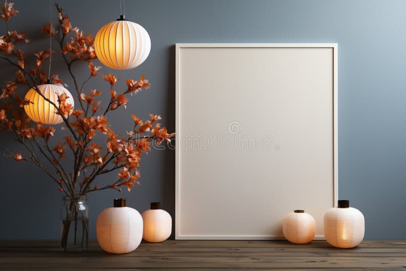 Chinese New Year Concept, Empty Picture Frame,with Mandarin Oranges ...