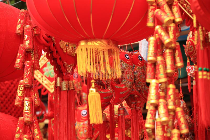 Chinese New Year Decoration Stock Photo - Image of lantern, wishes ...