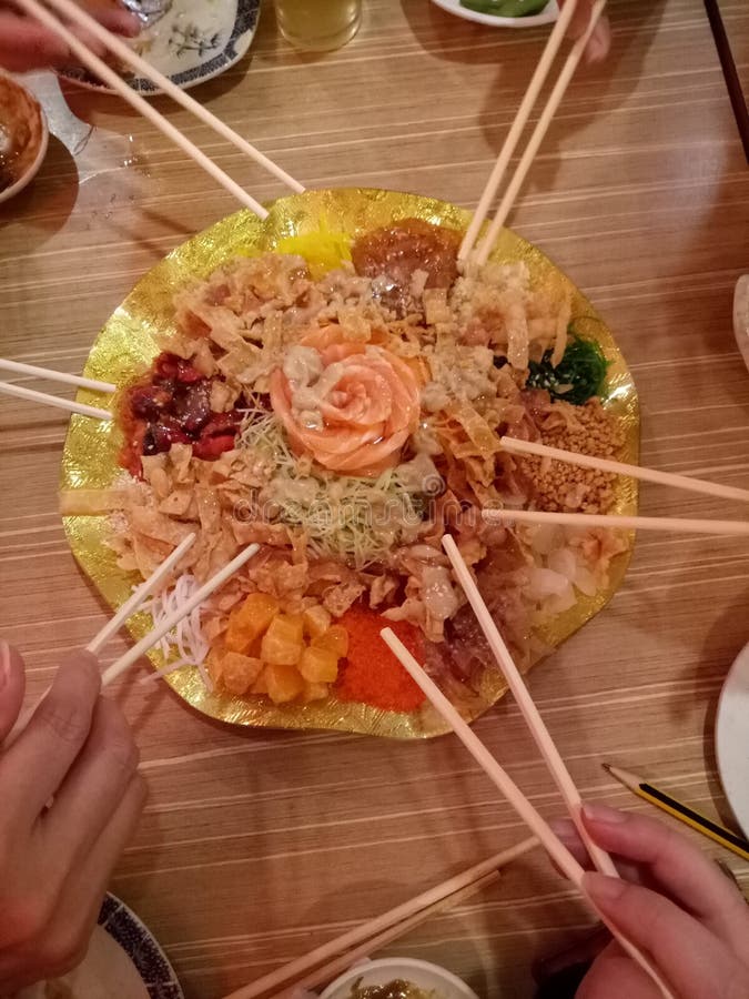 Yee Sang stock photo. Image of ginger, purple, sang, plate - 22550930
