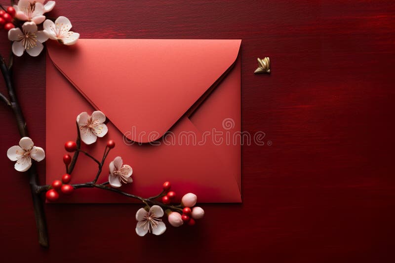 Chinese New Year Elegance: Red Envelope Tradition Stock Illustration ...