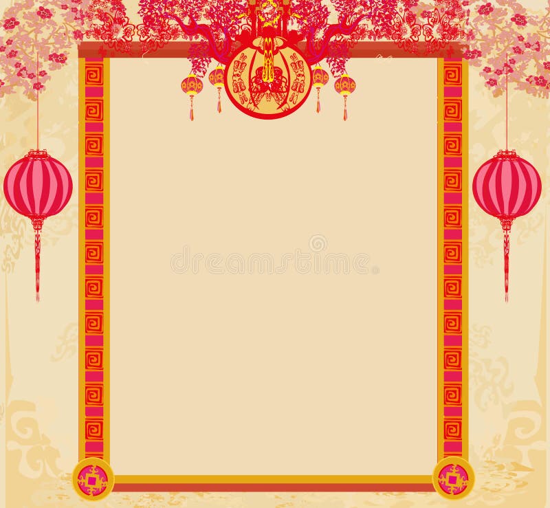 Chinese New Year with Lanterns - Frame Stock Vector - Illustration of ...