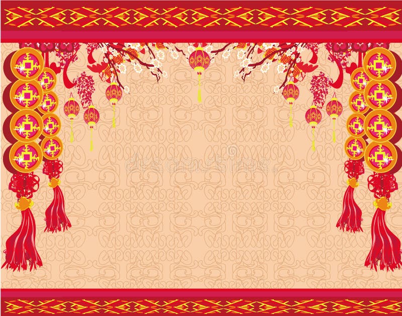 Chinese New Year with Lanterns - Frame Stock Vector - Illustration of ...