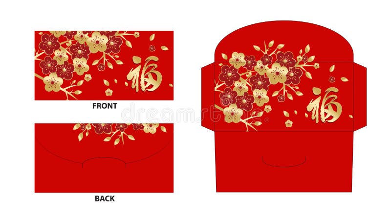 Chinese New Year Money Red Package Ang Pau Design with Die-cut ...