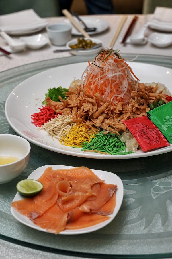 Chinese New Year Norwegian Yee Sang Stock Photo - Image of soup, dish ...