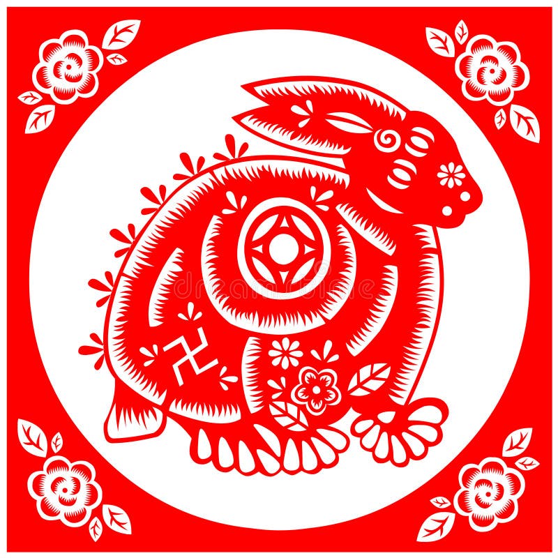 Chinese New Year rabbit stock vector. Illustration of zodiac - 16763694