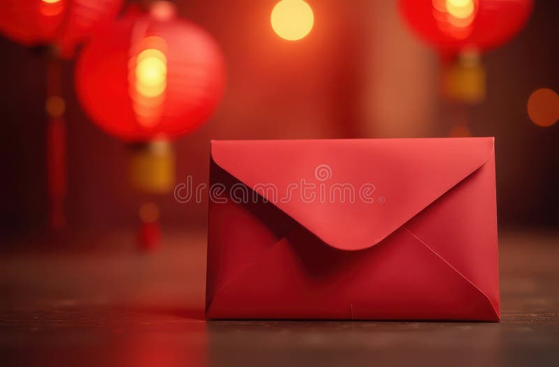 Chinese New Year. Red Envelope with Lanterns: Celebrating Lunar New ...