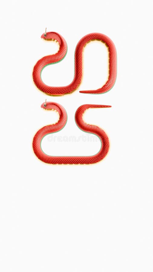 2025 Chinese New Year of Serpent Front View Vertical Composition 3D ...
