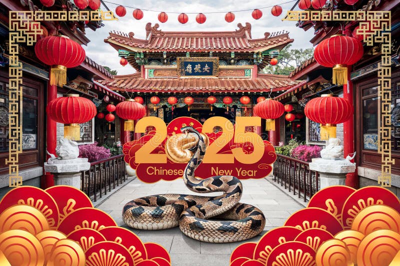 Chinese New Year - Year of the Snake Card Design Stock Illustration ...