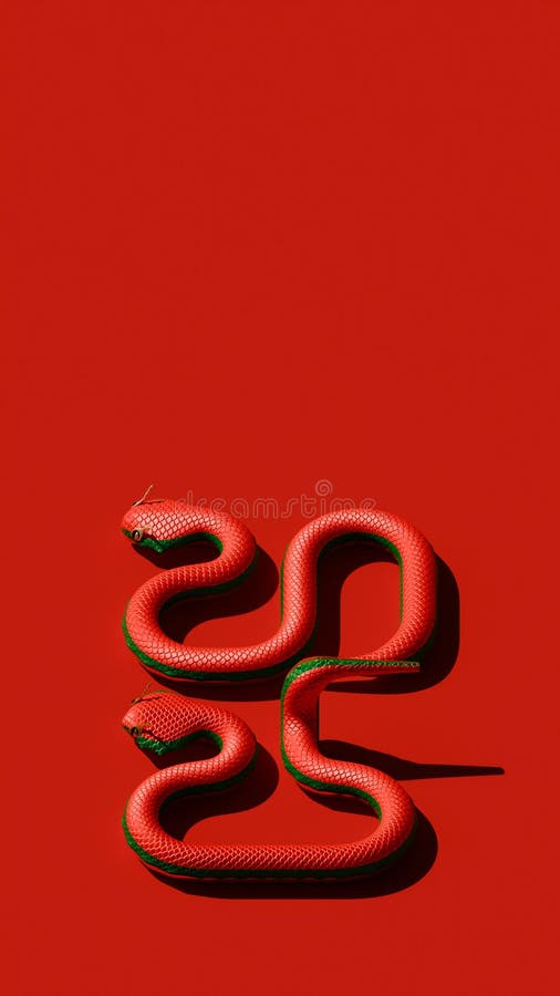 2025 Chinese New Year of Snake Vertical Composition Front View 3D ...