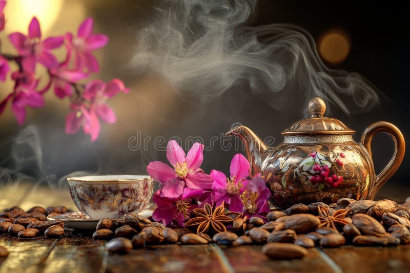 Chinese New Year-themed Coffee Teapot and Mug. Stock Image - Image of ...