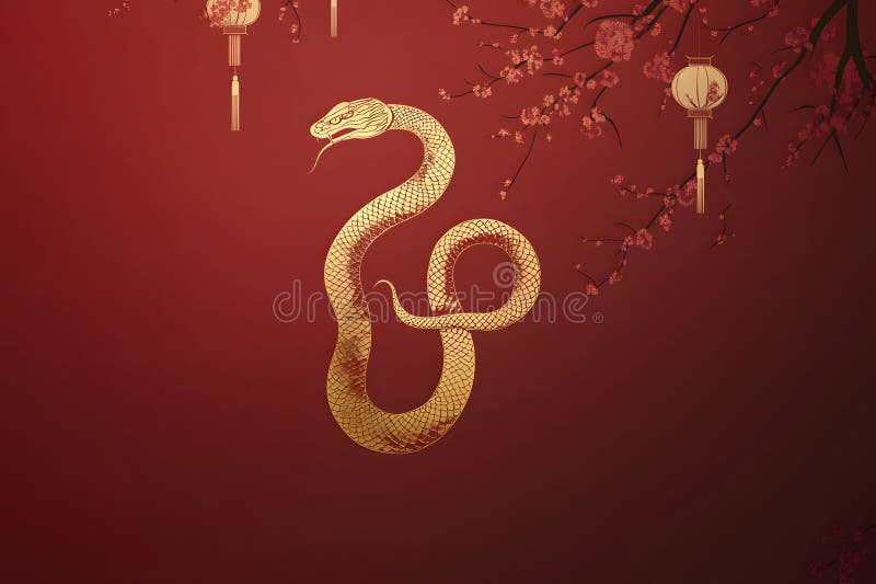 Chinese New Year Wallpaper Honoring the Year of the Snake 2025 Stock ...