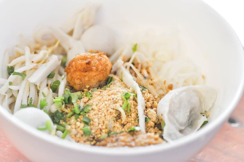 Chinese Noodle or Noodle with Fish Ball Stock Photo - Image of cuisine ...