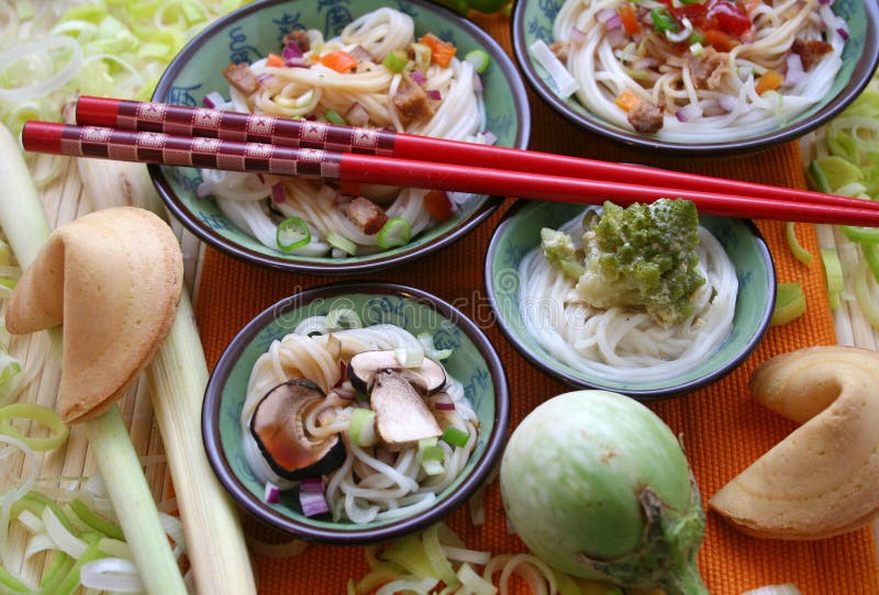 Chinese Noodles with Toppings Stock Photo - Image of topping ...