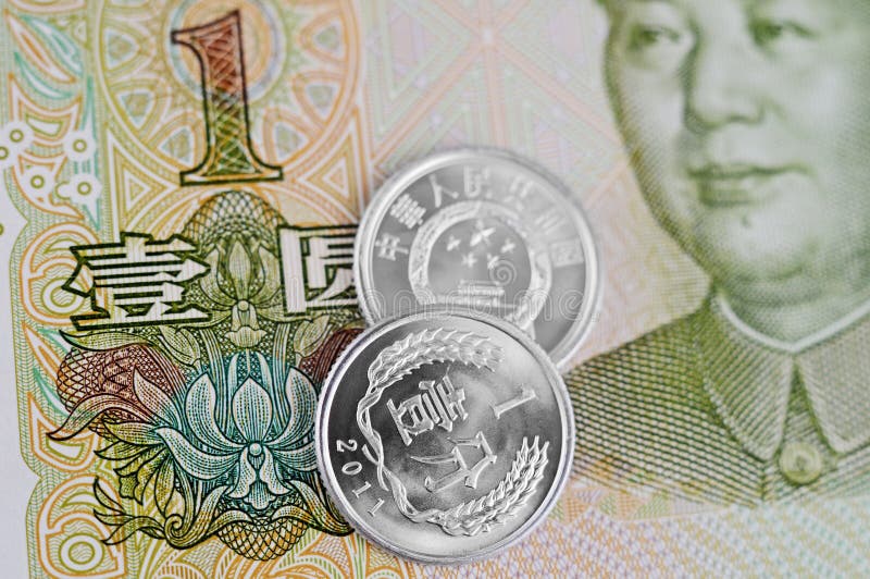 Chinese Notes and Coins stock photo. Image of paper, poverty - 43683854