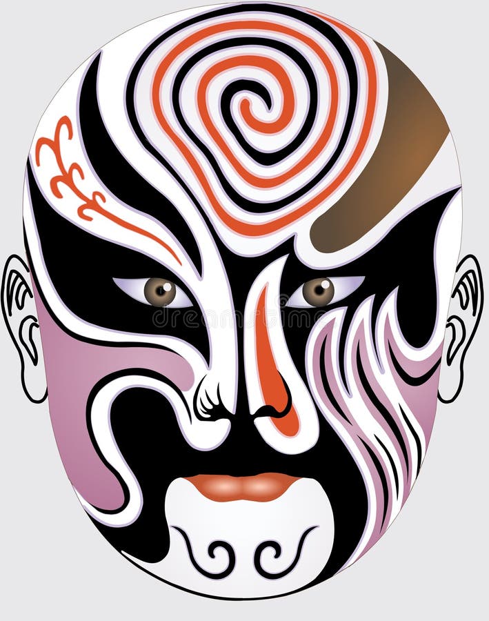 Chinese opera face stock illustration. Illustration of mask - 5091019