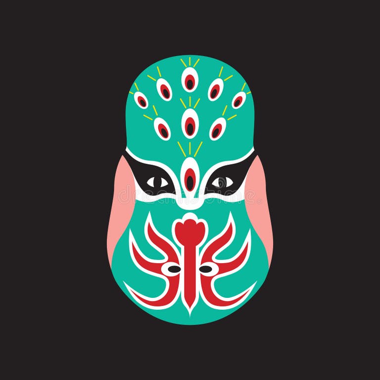 Chinese Opera Mask. Vector Illustration Decorative Design Stock Vector ...