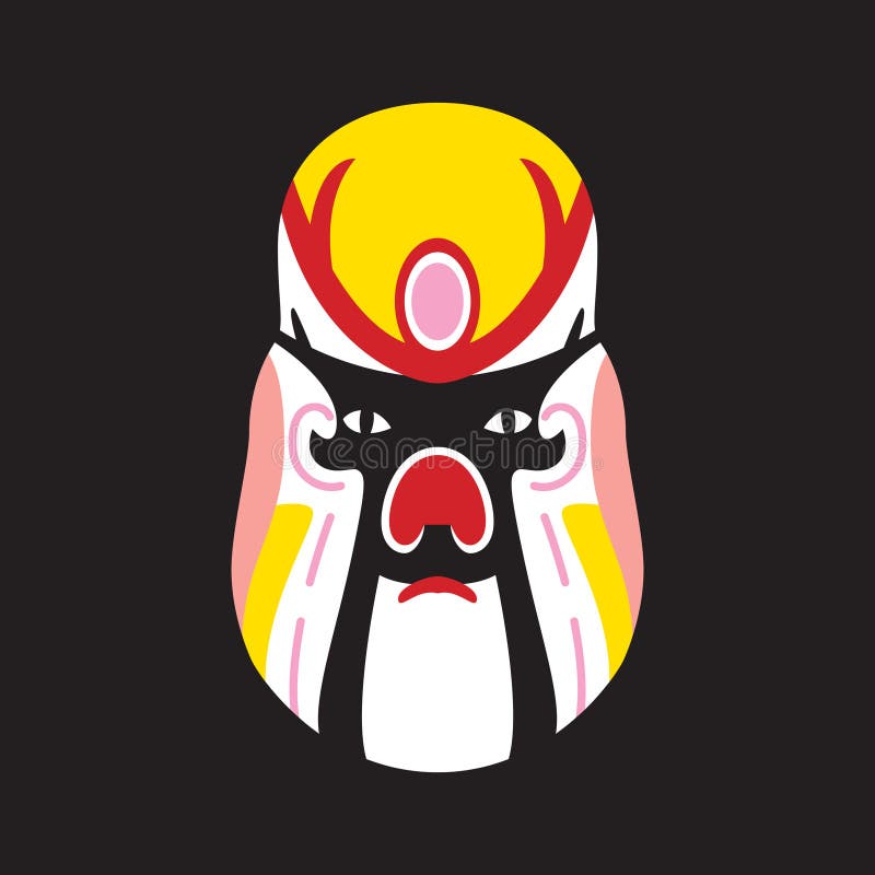 Chinese Opera Mask. Vector Illustration Decorative Design Stock Vector ...