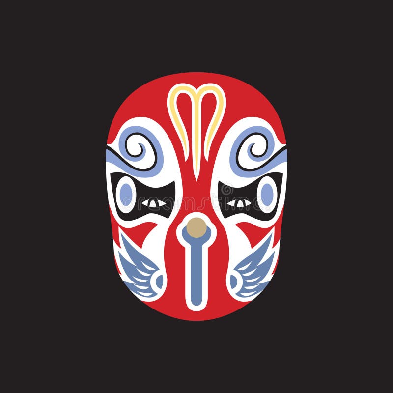 Chinese Opera Mask. Vector Illustration Decorative Design Stock Vector ...