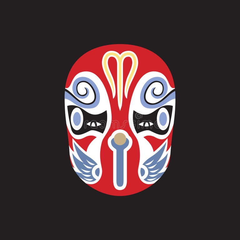 Chinese Opera Mask. Vector Illustration Decorative Design Stock Vector ...