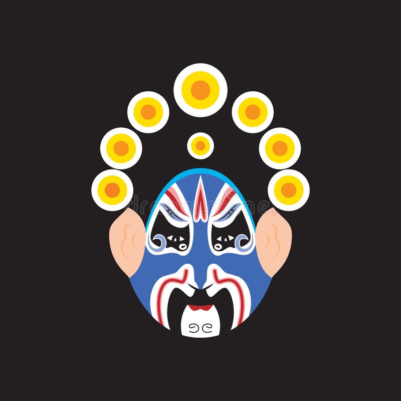 Chinese Opera Mask. Vector Illustration Decorative Design Stock Vector ...