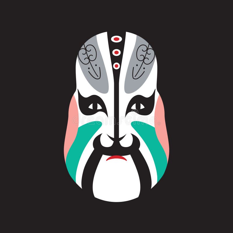 Chinese Opera Mask. Vector Illustration Decorative Design Stock Vector ...