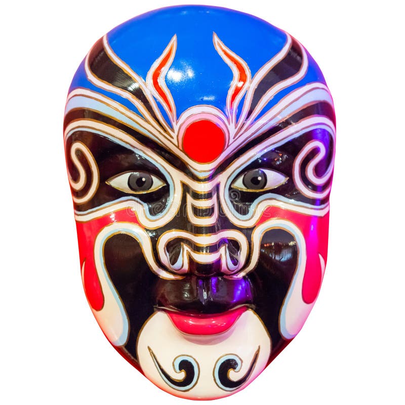 Chinese Opera Mask on a White Background. Stock Photo - Image of mask ...