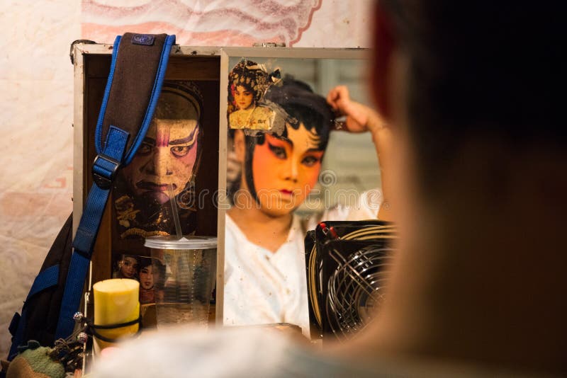 Chinese Opera Member Prepares at Backstage Editorial Stock Image ...