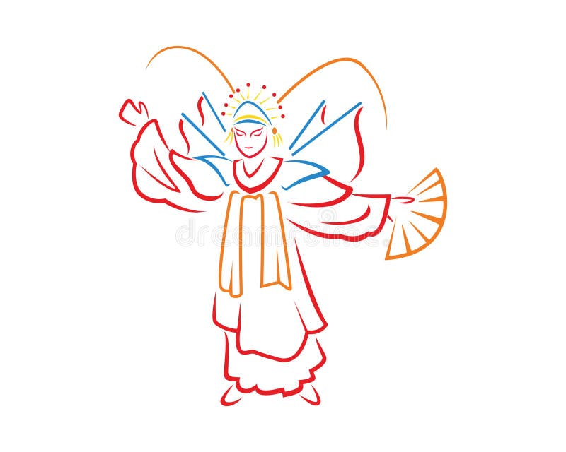 Chinese Opera Singer Illustration with Silhouette Style Stock Vector ...