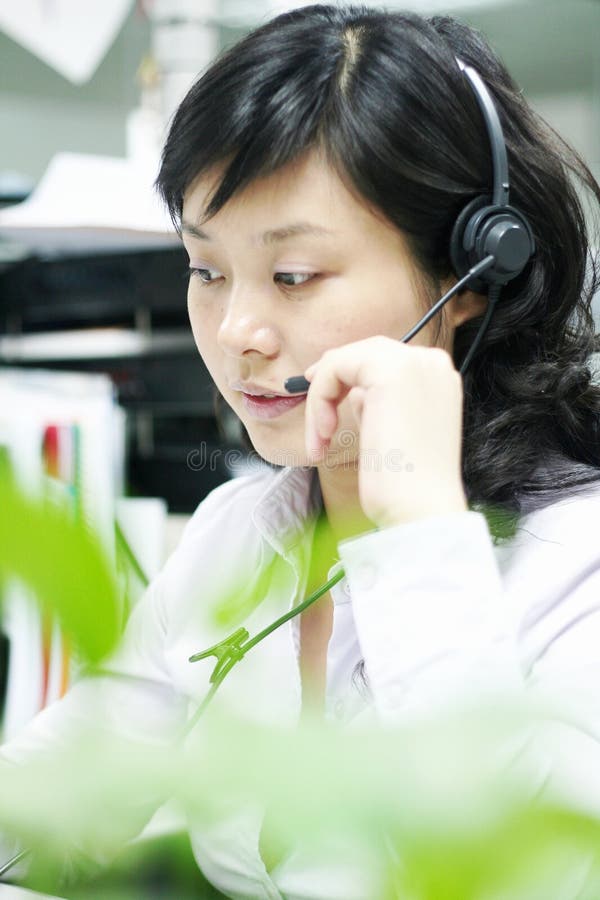 Chinese Operator with Headset Stock Image - Image of line, models: 5156717