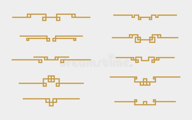 Chinese Oriental Frame Divider Set Stock Vector - Illustration of ...