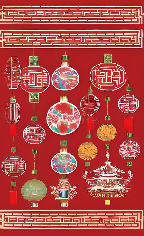 Chinese ornament pattern stock illustration. Illustration of vintage ...