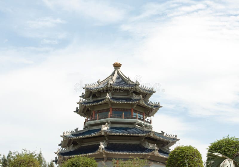 Chinese pagoda style stock image. Image of cloud, pagoda - 24203267
