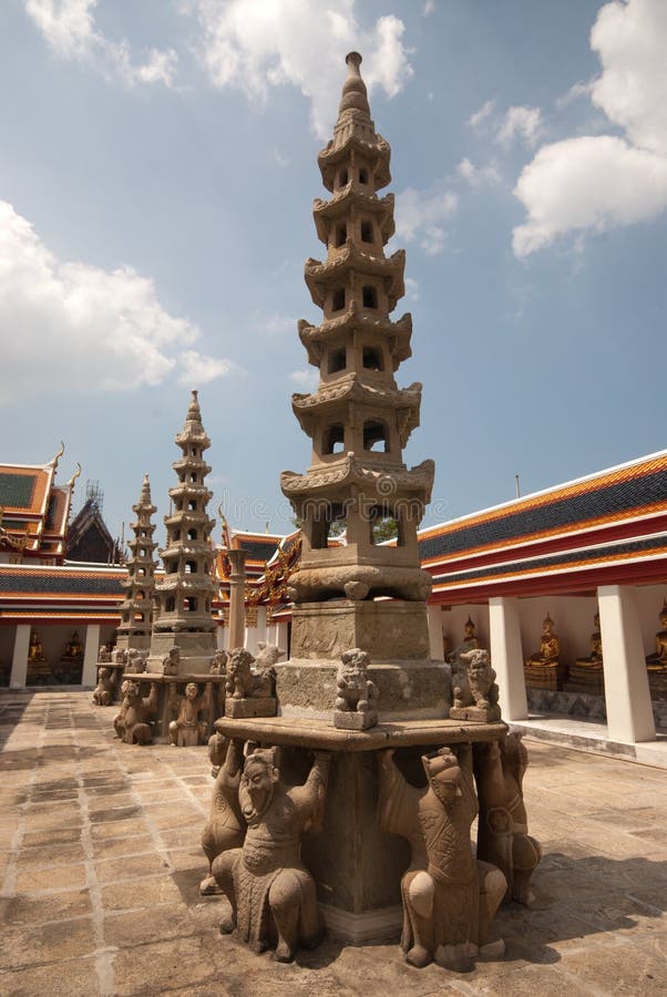 Chinese Pagoda Style in Thai Temple . Stock Image - Image of religion ...