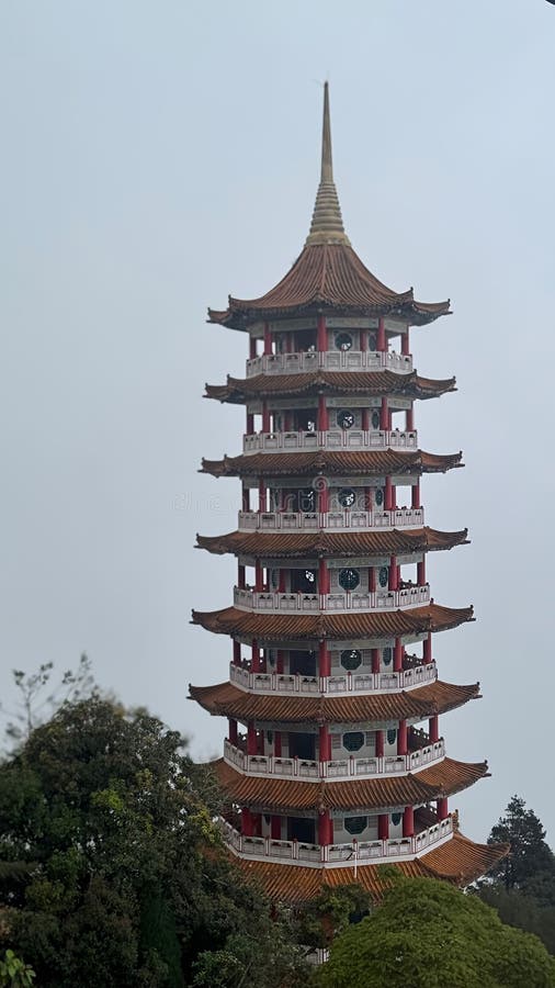 Chinese Pagoda Tower Top View Stock Illustration - Illustration of ...