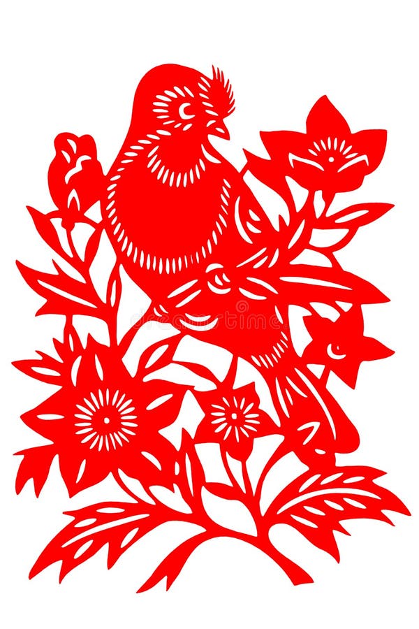 Chinese paper-cut bird stock photo. Image of object, patterns - 37047012