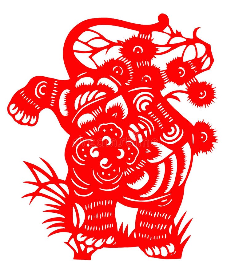 Chinese Paper Cut for Tiger Year of 2010 Stock Illustration ...