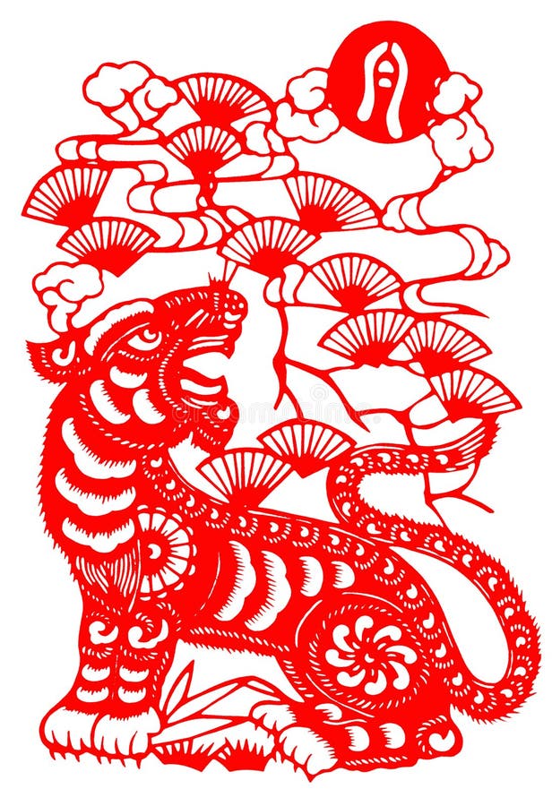 Chinese Paper Cut for Tiger Year of 2010 Stock Illustration ...