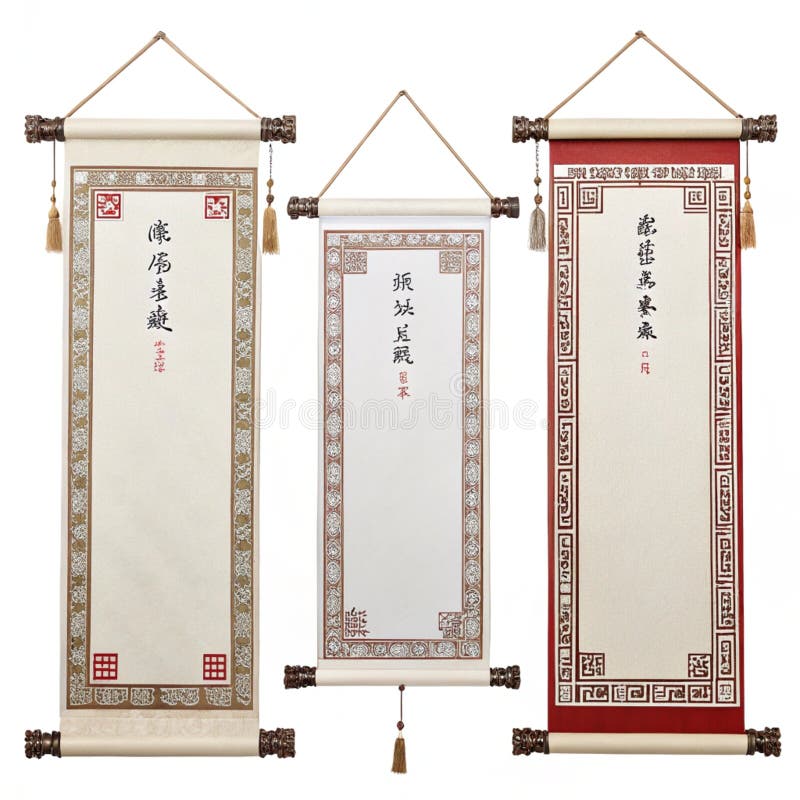 Chinese Paper Scroll Vector Dialogue Frame Stock Illustrations – 18 ...