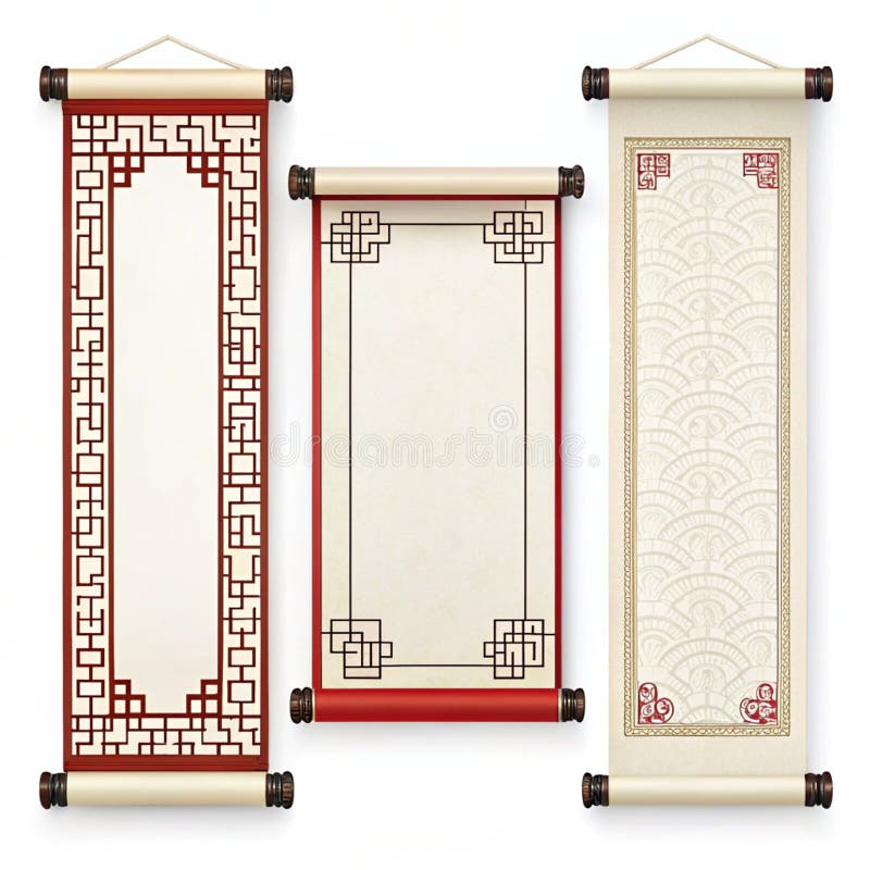 Chinese Paper Scroll Vector Dialogue Frames Stock Illustrations – 15 ...