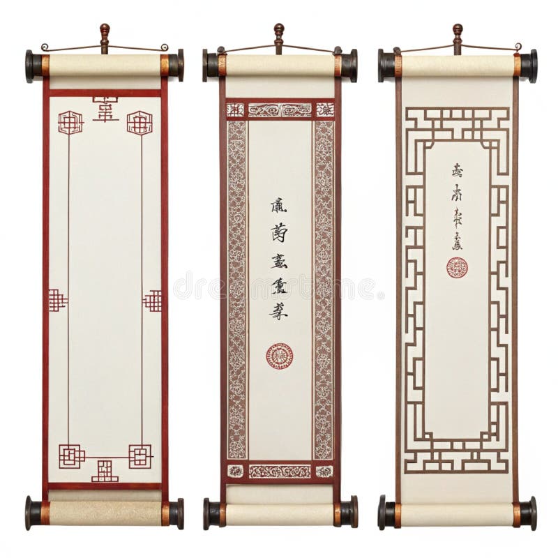 Chinese Paper Scroll Vector Dialogue Frames Stock Illustrations – 15 ...
