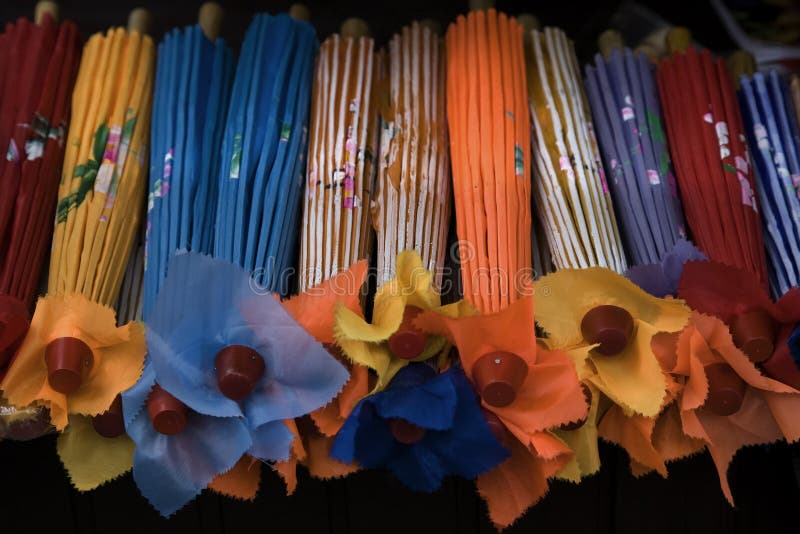 Chinese Paper Umbrellas stock photo. Image of pile, gifts - 5790812