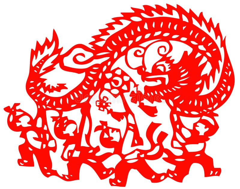Chinese papercut stock vector. Illustration of beast, asia - 4447403