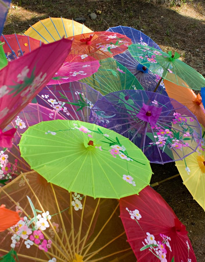 Chinese parasols stock photo. Image of china, floral, asia - 1384960